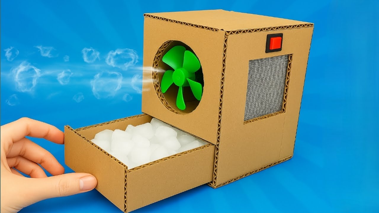 How To Make a Mini Cooler from cardboard | Air cooler at home - YouTube