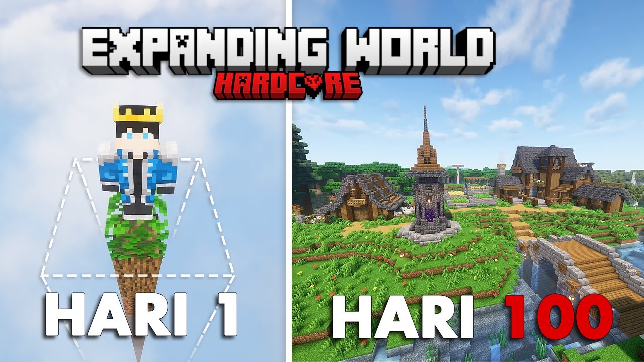 100 Hari Minecraft Hardcore Expanding World - YouTube
