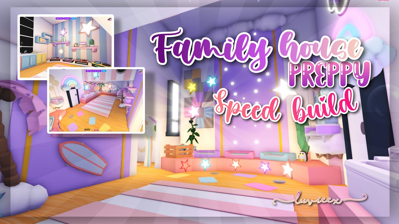 Adopt Me Family House Speed Build Preppy || 🐬🌺 Roblox || Luvieex - YouTube