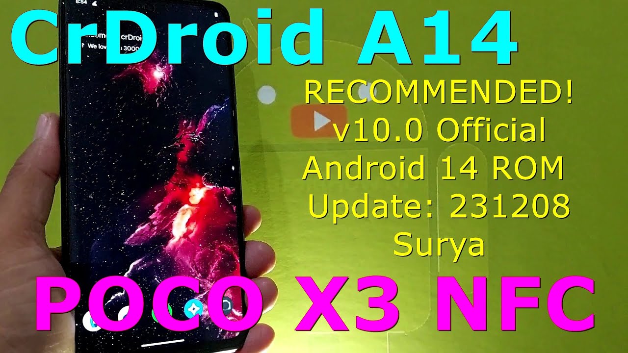 CrDroid v10.0 Official for Poco X3 Android 14 ROM Update: 231208 - YouTube