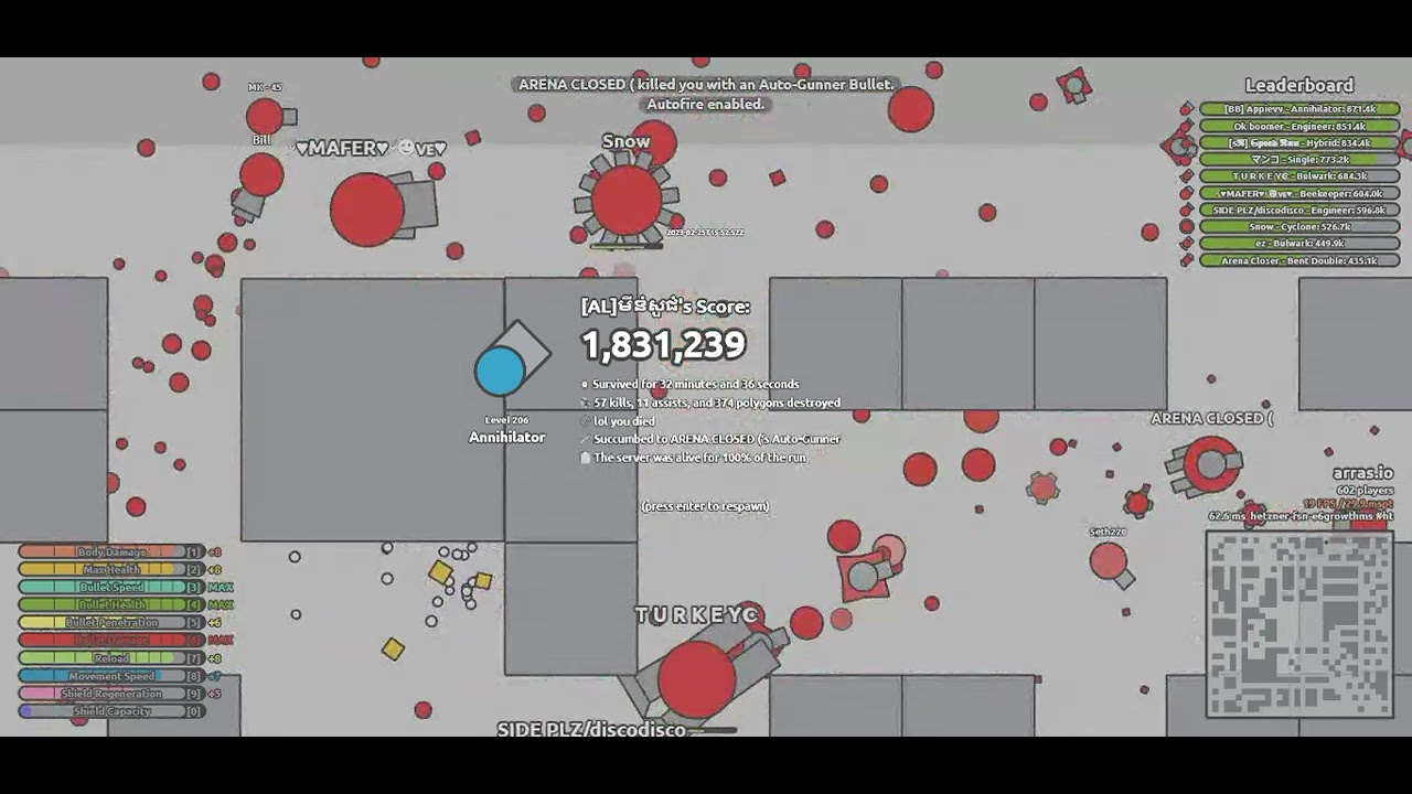 Arras.io - Growth Maze 1.83mil - Annihilator - YouTube