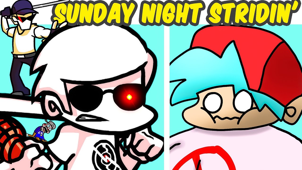 Friday Night Funkin' VS Sunday Night Stridin' FULL WEEK | VS Brawl Dave ...