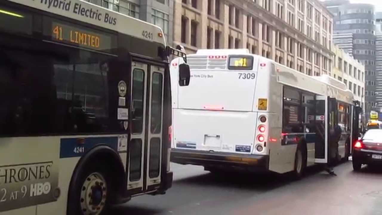 MTA New York City Bus: New Flyer XD40 #7309 & Orion VII Hybrid #4241 on ...