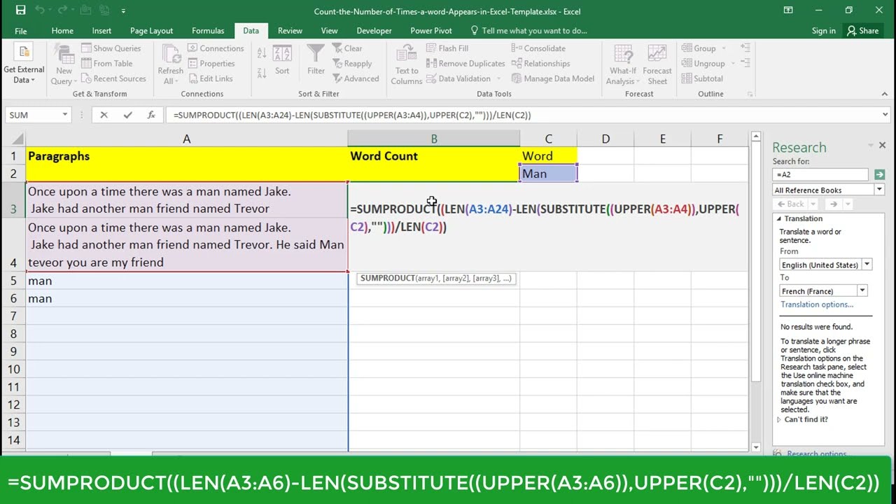 How To Count The Number Of Times A Word Appears In Excel YouTube How To Count The Number Of Times A Word Appears In Excel YouTube