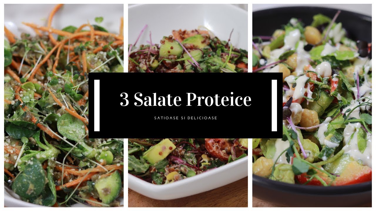 Cum să prepari 3 Salate bogate în Proteine! Simplu & Vegan! - YouTube