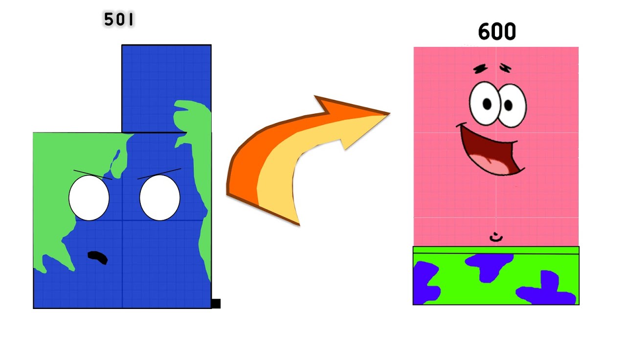 Numberblocks but it's Cartoonblocks 501 to 600 - YouTube