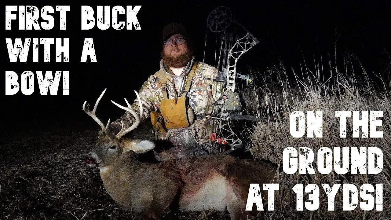BUCK AT 13YDS FROM THE GROUND! FIRST BUCK WITH A BOW! FINALLY NEBRASKA ...