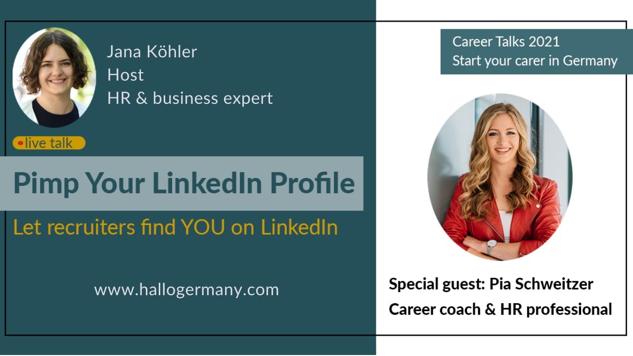 Career talks: Pimp Your LinkedIn Profile #HalloGermany - YouTube