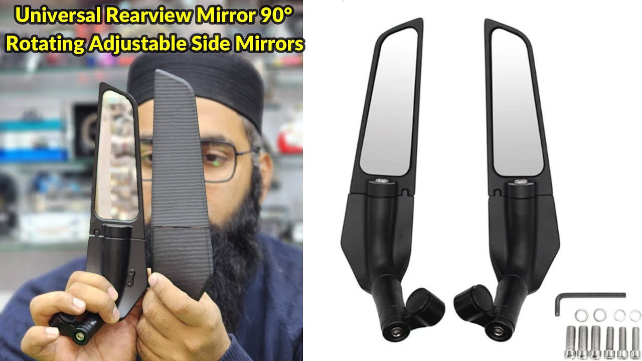 Universal Rearview Mirror Spoiler 90° Rotating Adjustable Side Mirrors ...