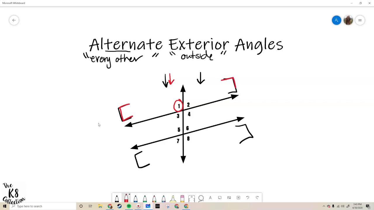 Alternate Exterior Angles - YouTube