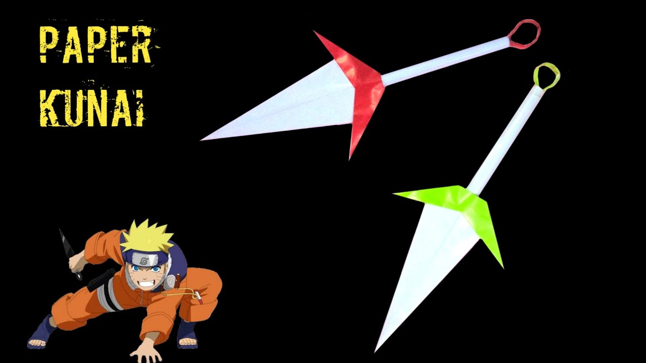 Easy Origami paper kunai knives - YouTube