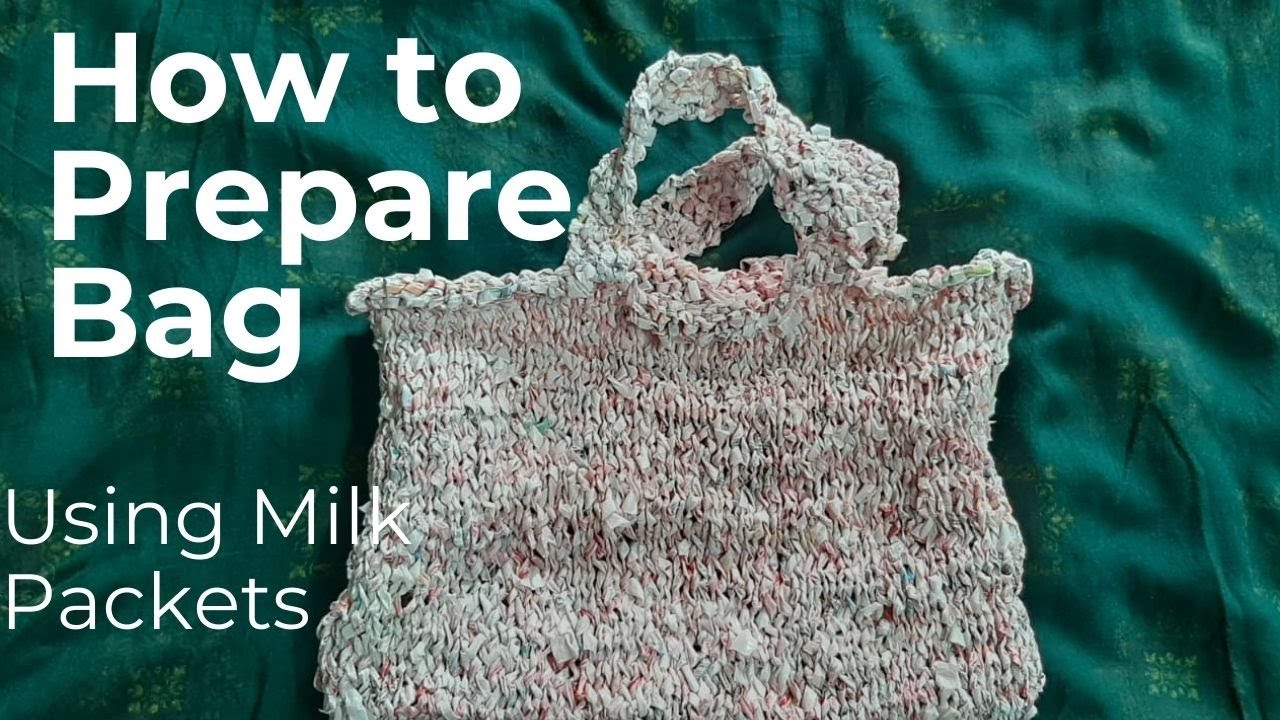How to make a bag using milk packets. By Sarita Creation - YouTube