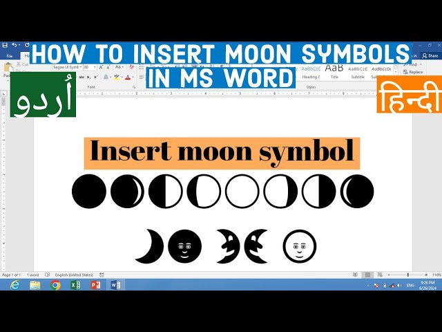 Moon Phase Keyboard Symbols