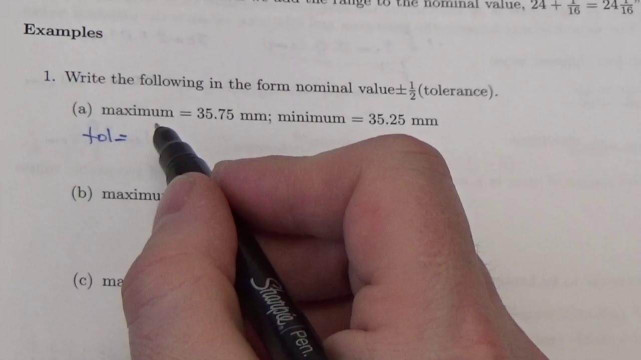 Math 30 3 Tolerance and Nominal Values Lesson - YouTube