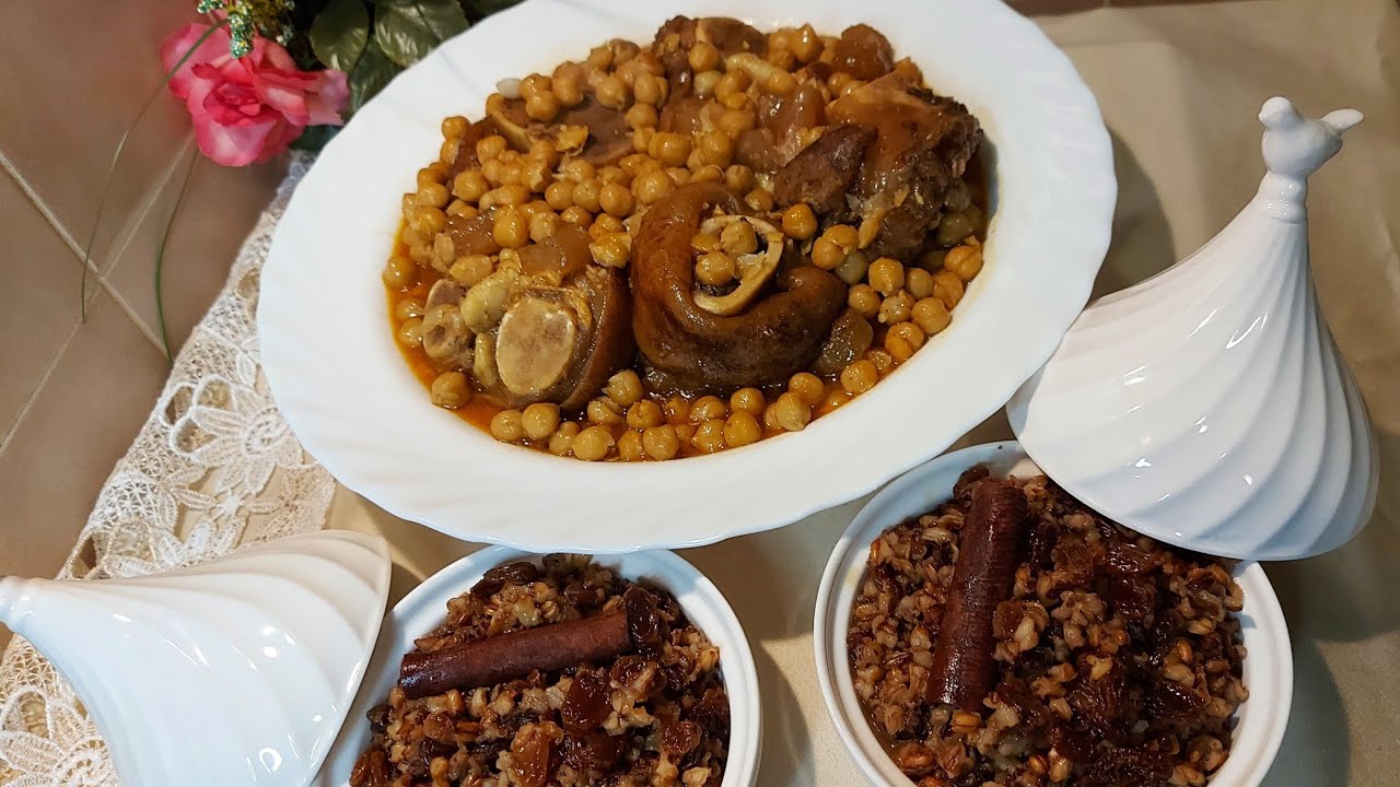 Hargma‼️pieds de veau à la Marocaine وصفة الكرعين‼️بالحمص وزبيب معلكين ...