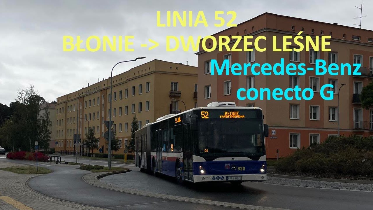 Bydgoszcz - Linia 52 Błonie -) Dworzec Leśne / TRASA ZMIENIONA / - YouTube