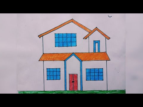 How to draw a house for Beginners step by step | Ghar drawing easy ...