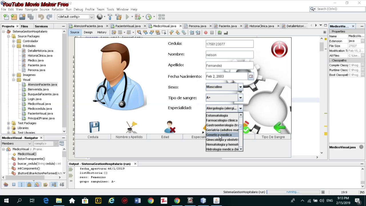 Proyecto Final Java Netbeans(Sistema Gestion Hospitalario) - YouTube