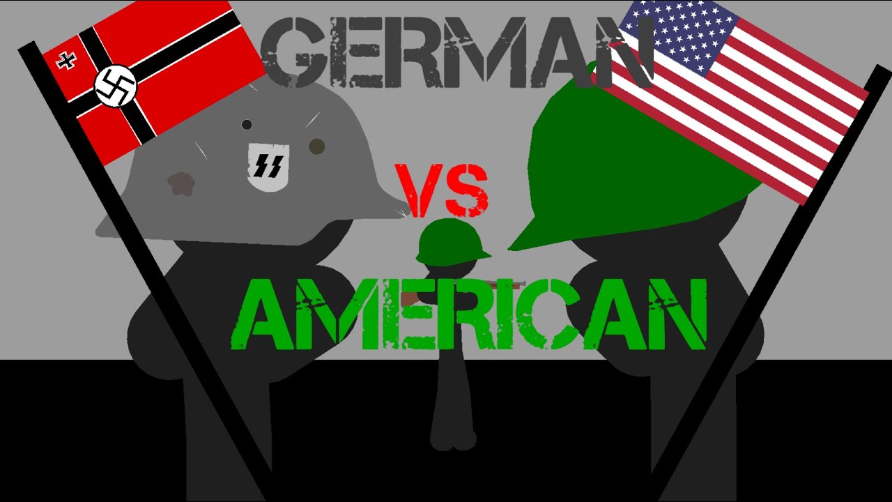 WW2 Animations:German Vs American (sticknodes) - YouTube