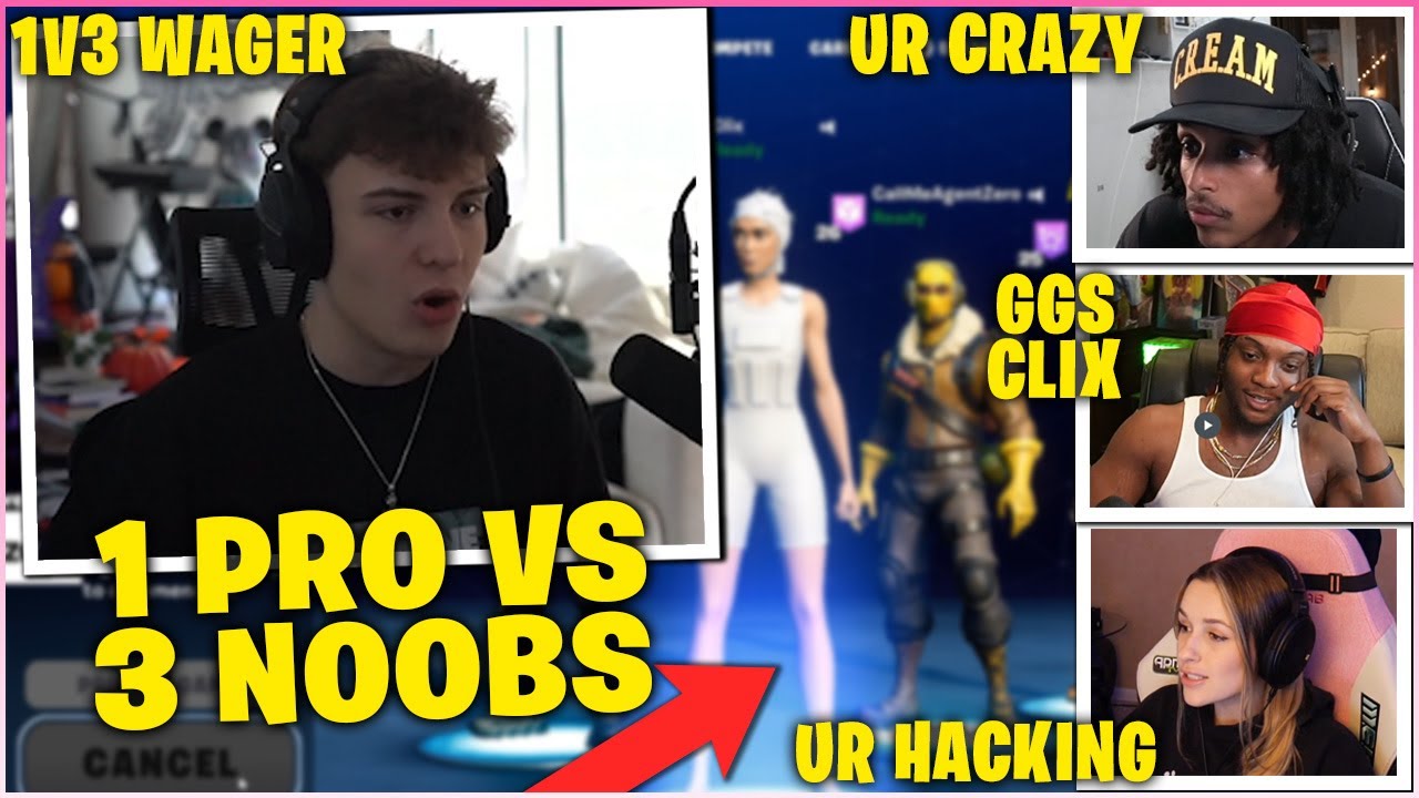 CLIX Gets CHALLENGED by YOURRAGE & AGENT00 To A 1v3 Boxfight WAGER Then ...