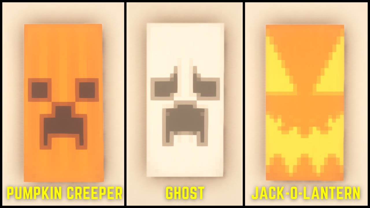 Minecraft Banners Tutorial | 5 Best Banner Designs | TOP HALLOWEEN ...