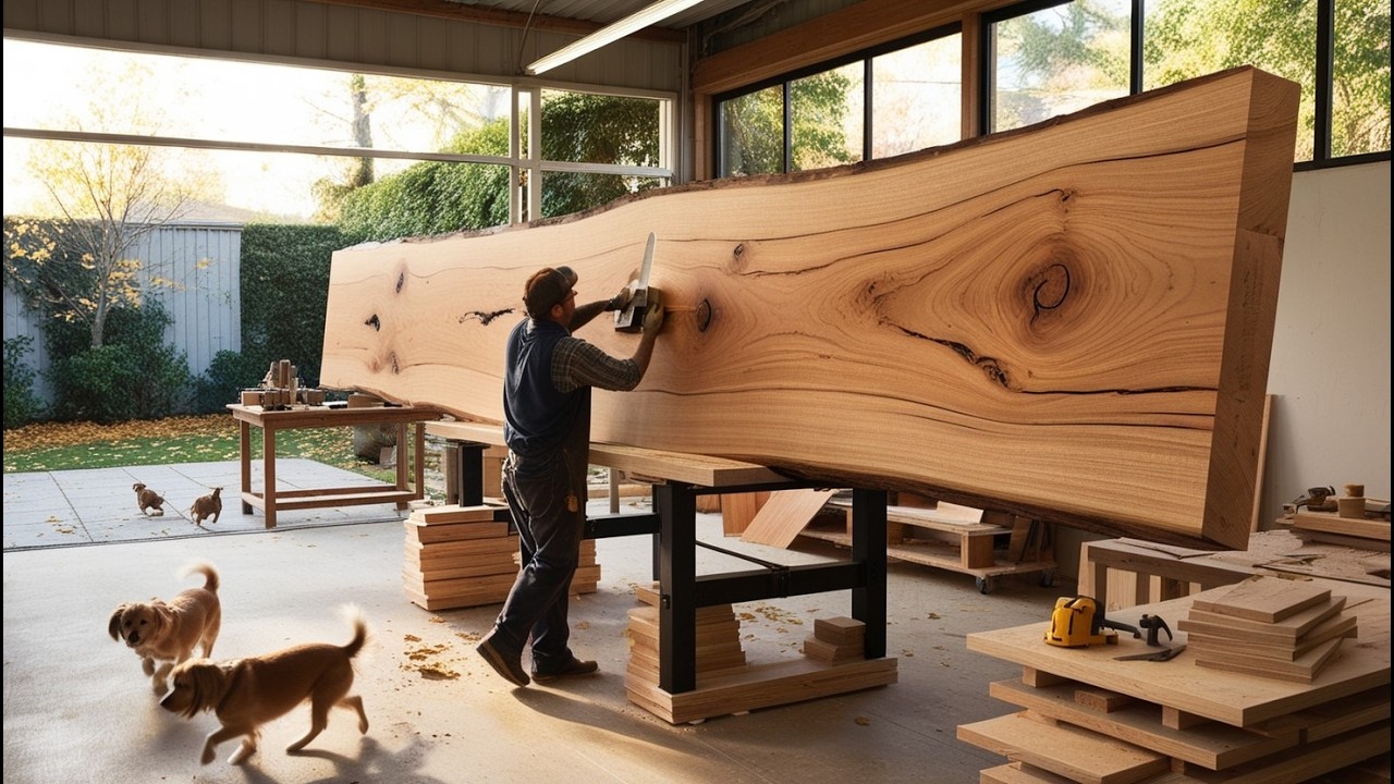 🔔Talented Woodworker: The Process of Crafting a Giant Bed from Massive ...