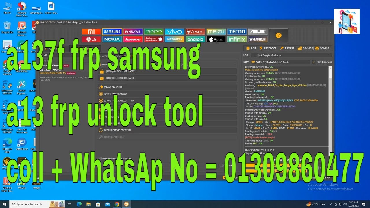 A137f Frp Samsung A13 Frp Unlock Tool Ismailtel1 Unlock Tool 100 180 ...