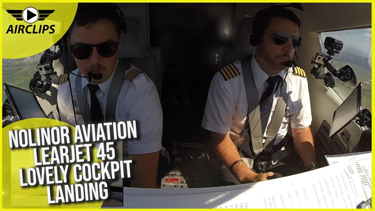 Nolinor Aviation Learjet 45 lovely Cockpit Landing in St. Hubert ...