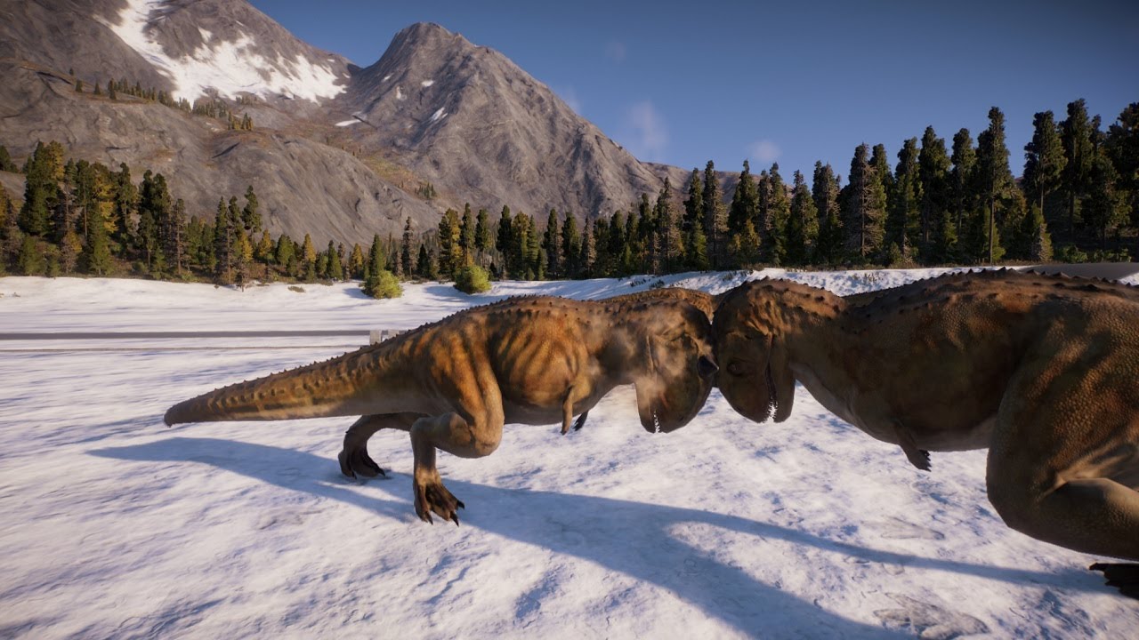 Carnotaurus Fighting With Friend And Attacks to Other Jurassic World ...