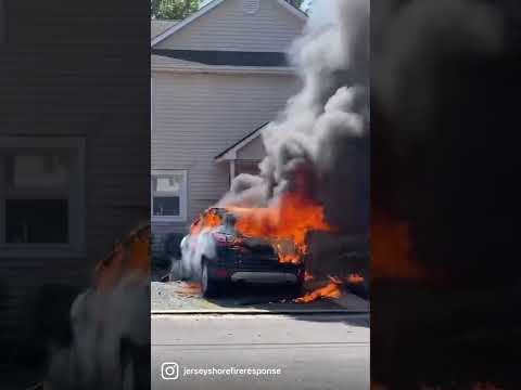 Car fire with exposure to home. #workingfire