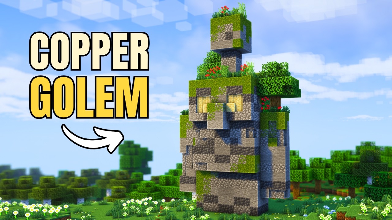 Minecraft | How to build a Copper Golem Statue | Tutorial - YouTube