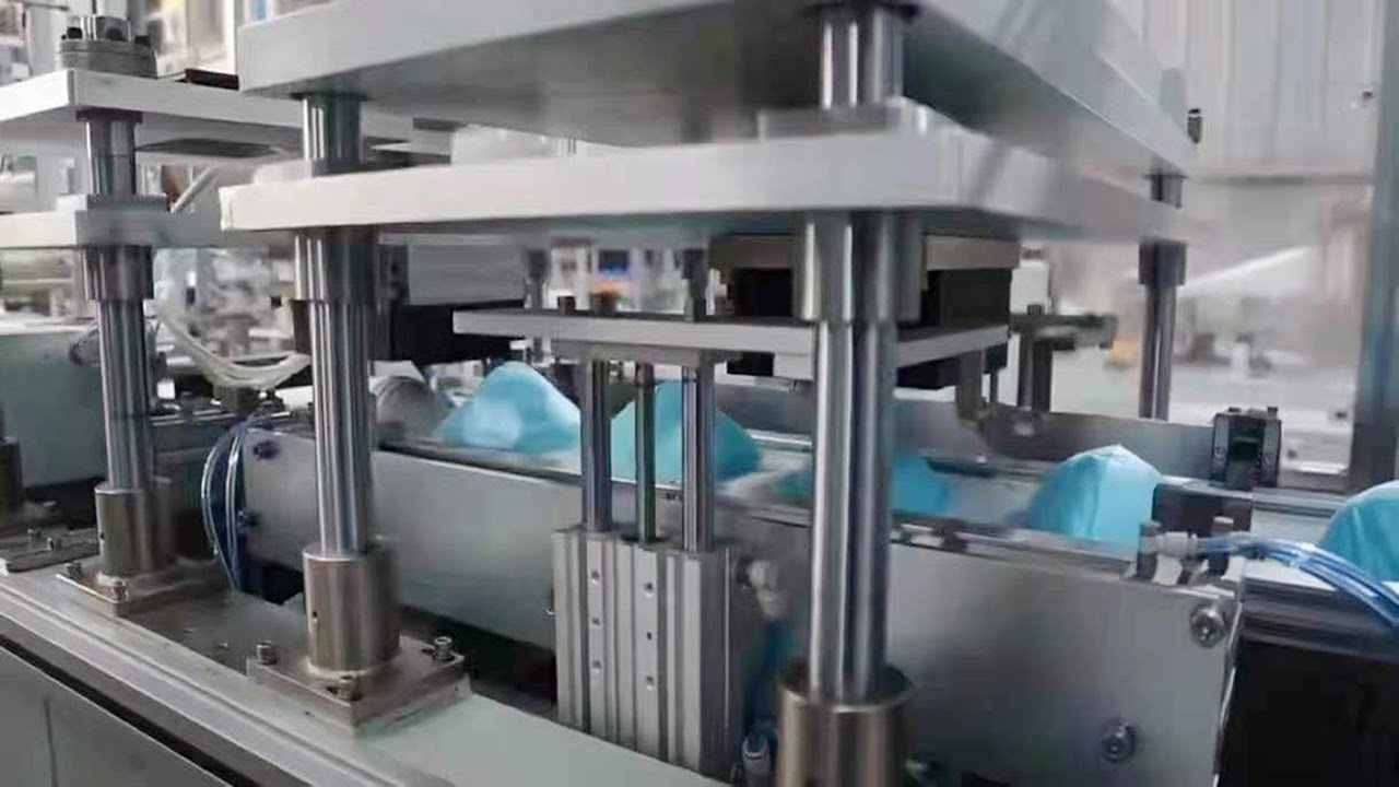 Cup face mask making production equipment with sponge pasting system ...