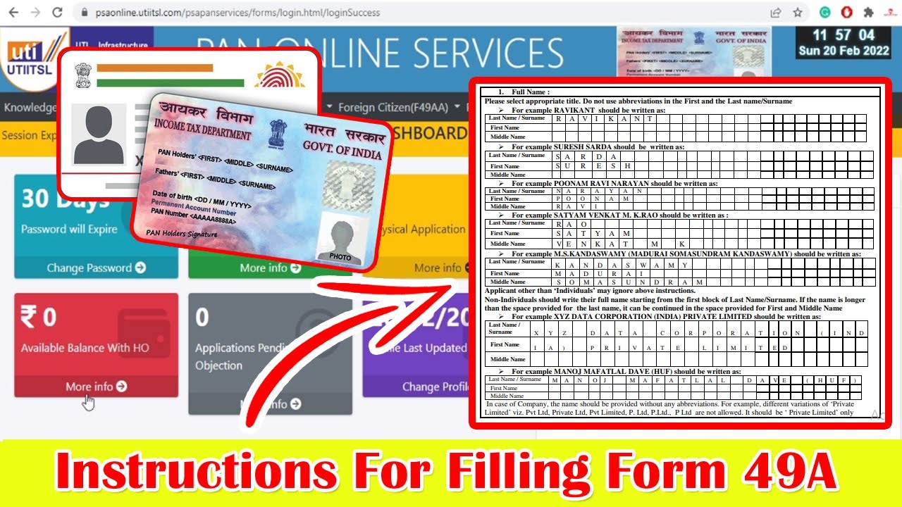 Instructions For Filling Form 49A | NSDL Form 49A Filling | UTI Form ...