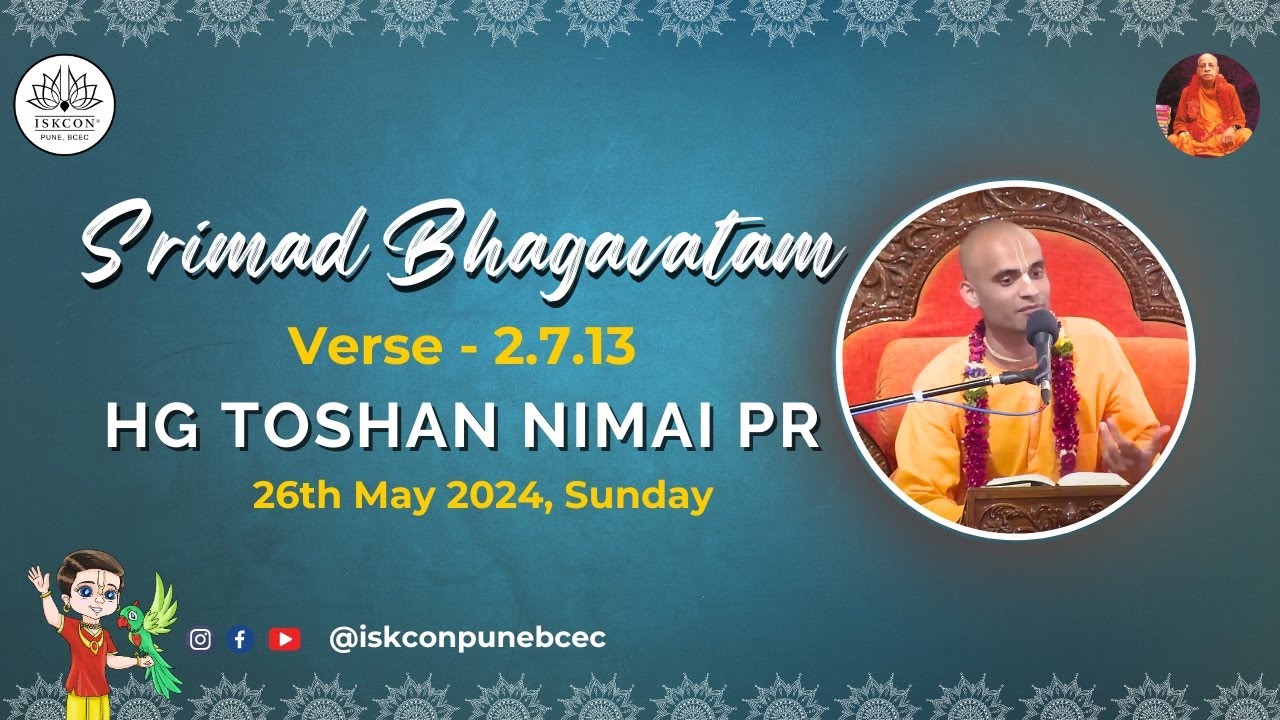 Sunday Feast | SB 2.7.13 | HG Toshan Nimai Prabhu - YouTube