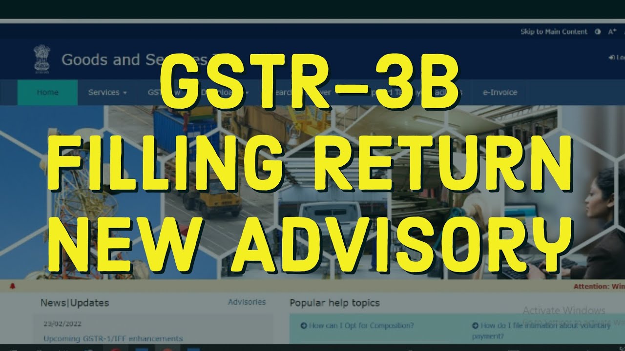 GSTR-3B Filling new advisory - YouTube