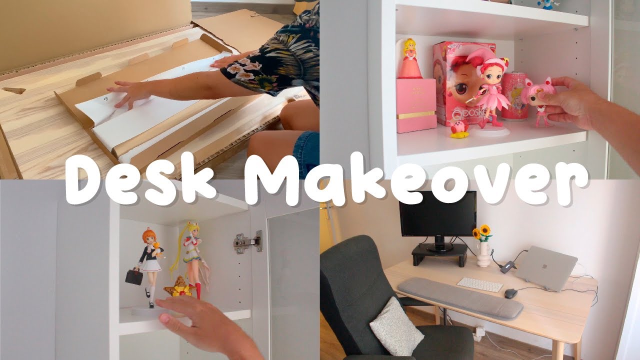DESK MAKEOVER simple and practical | IKEA furniture, anime figures ...