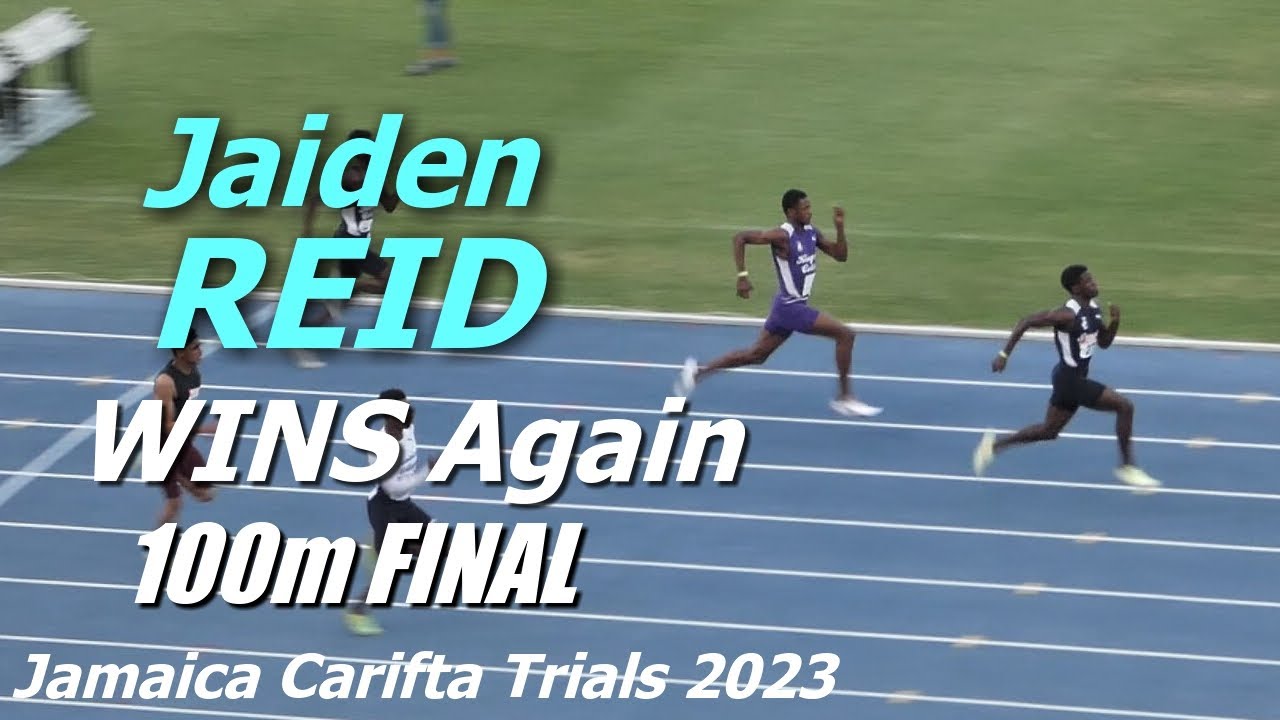 Jaiden Reid is the FASTEST NON JAMAICAN in Jamaica! Boys U20 100m FINAL ...