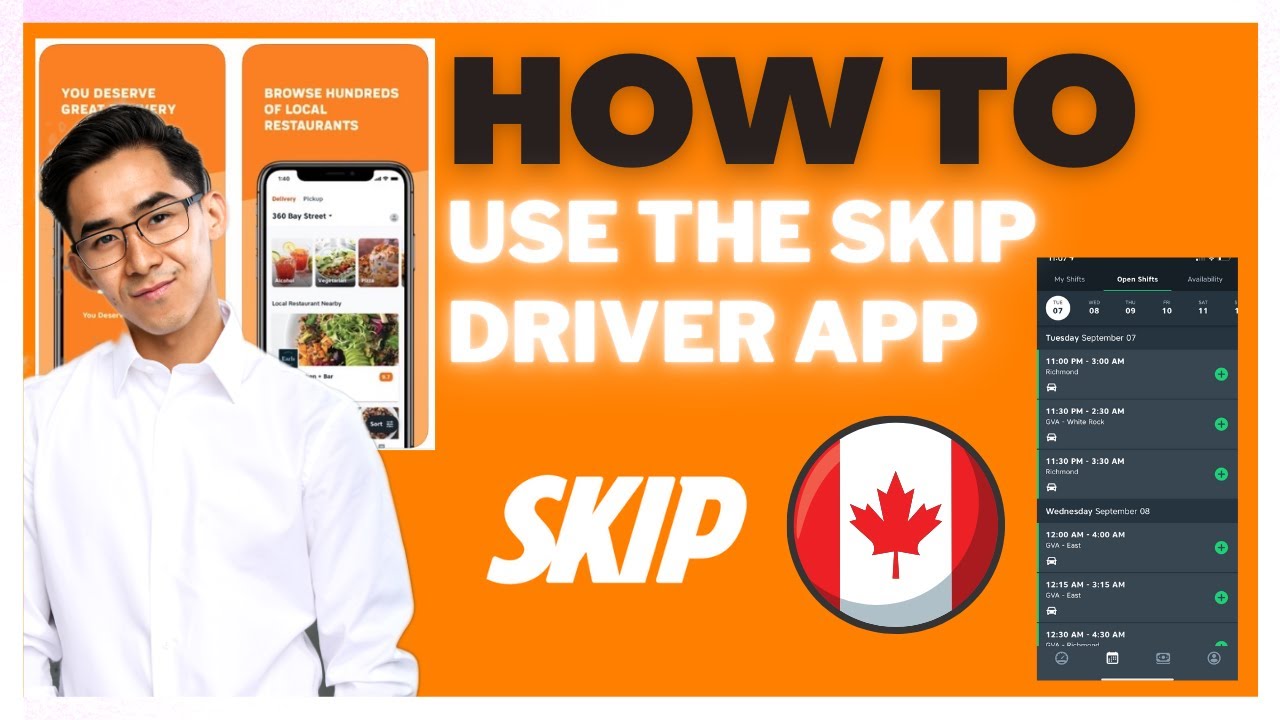 Skip The Dishes driver courier app - how to set availability and get ...
