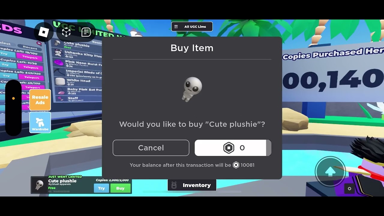 Sniping Cute plushie (Roblox Free UGC Limited) - YouTube