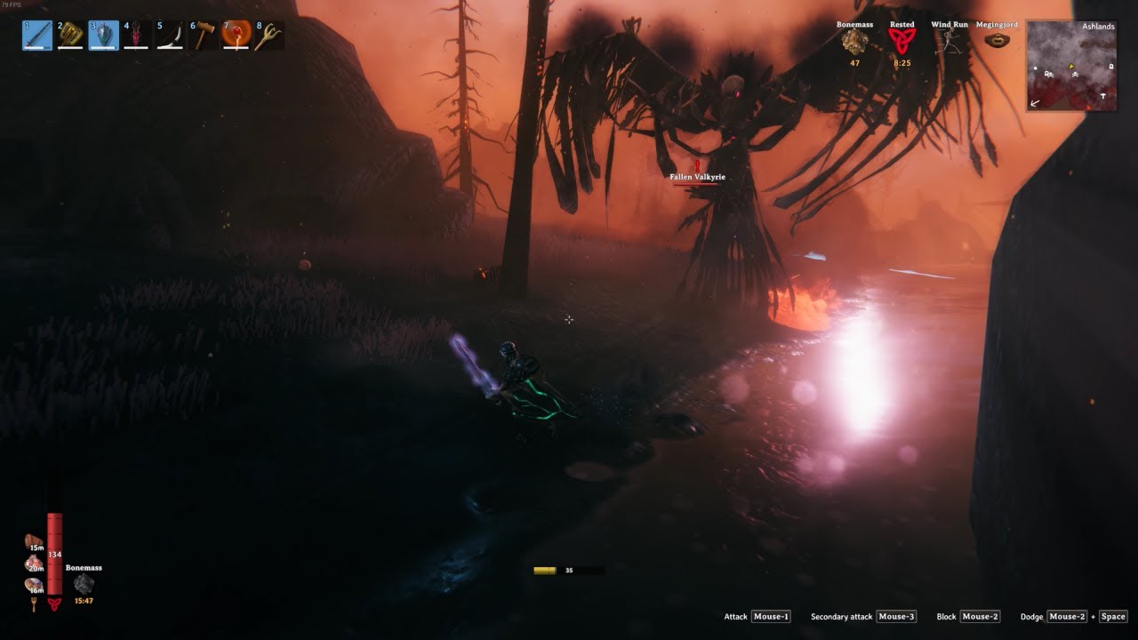 Valheim - Snapshot - Running From Valkyrie - Jogging the Ashlands Coast ...