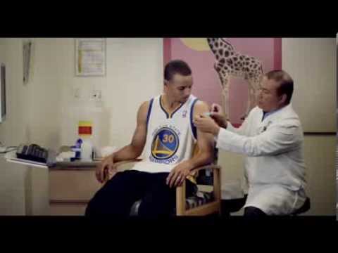 Stephen Curry Gets  a Flu Shot