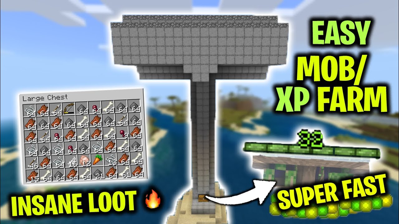 EASY MOB XP FARM TUTORIAL in Minecraft Bedrock! (MCPE/Xbox/PS4/Nintendo ...