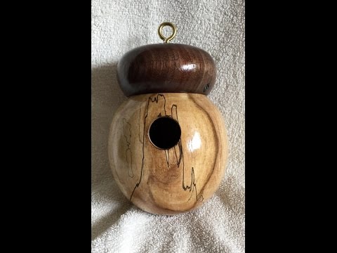 Wood Turned Acorn Wren Birdhouse - YouTube