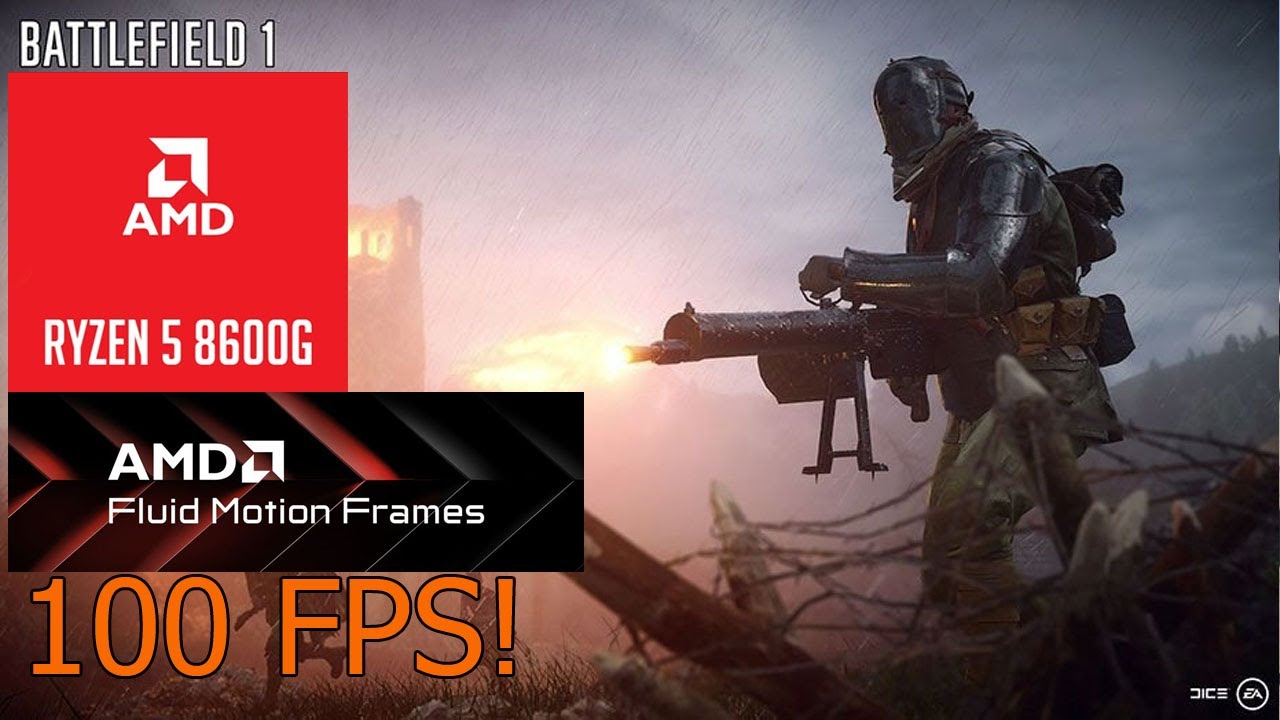 Ryzen 5 8600G | Battlefield 1 | Real Frames vs Frame Gen AFMF2 | No GPU - YouTube