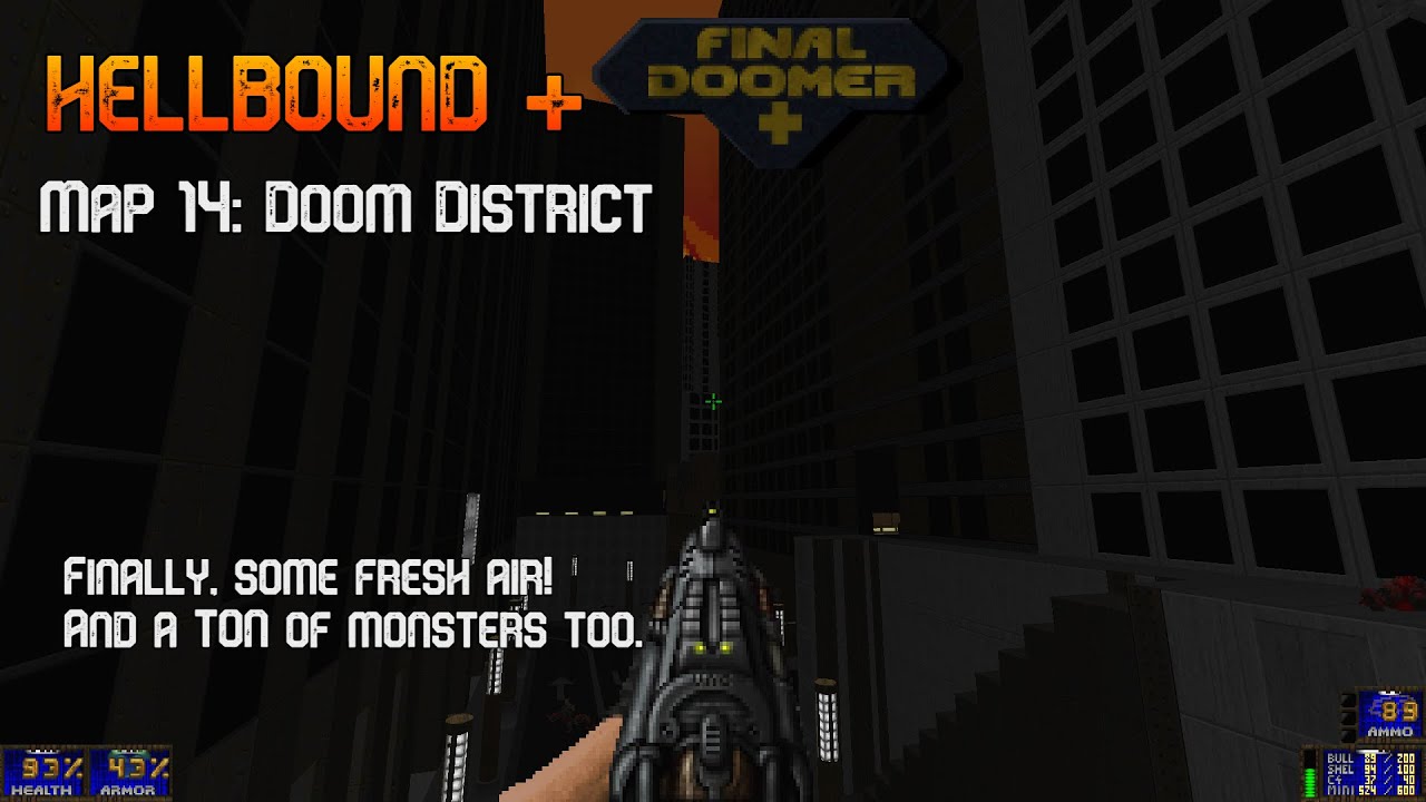 GZDoom | Hellbound + Final Doomer | Map 14: Doom District - YouTube