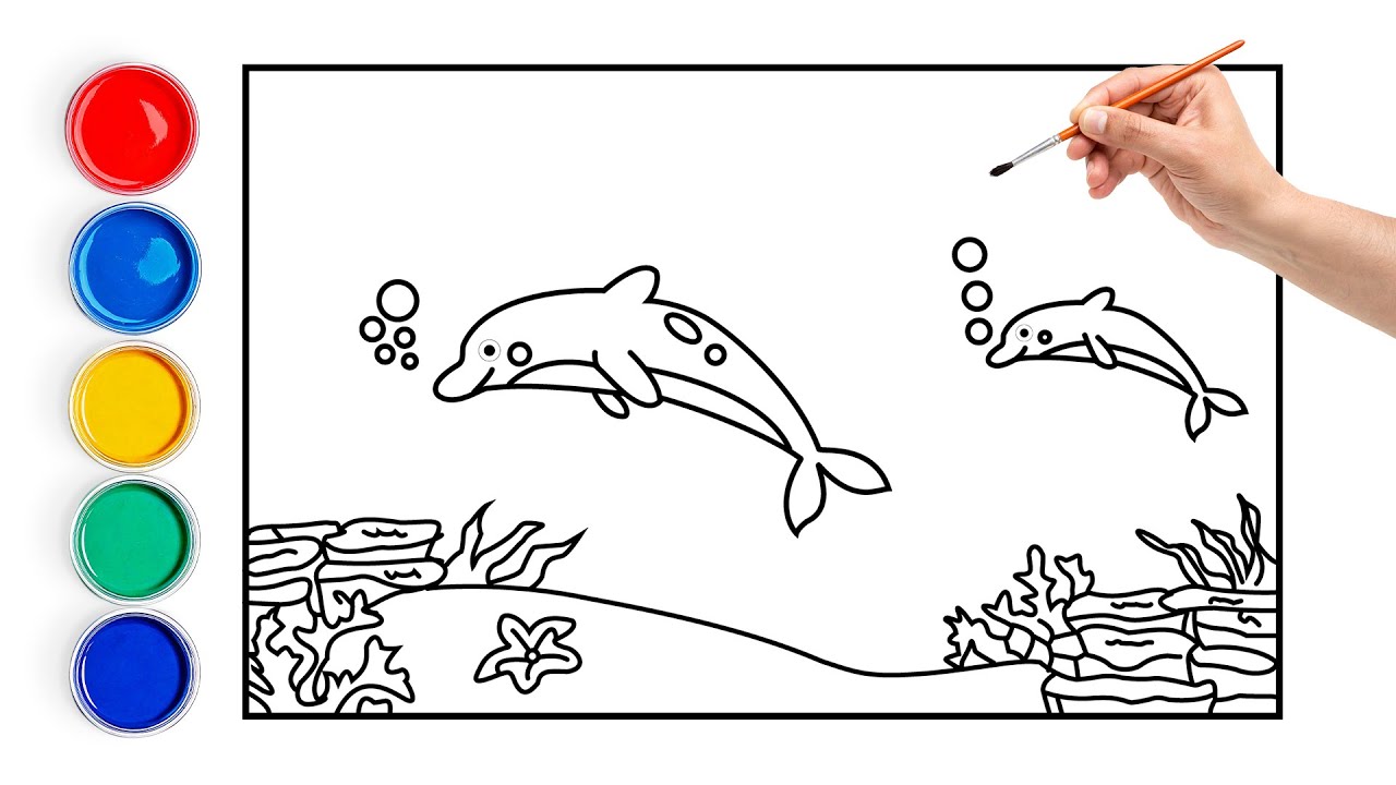 Dolphin 🐬 How to Draw a Cute Dolphin | Easy Step-by-Step Tutorial | Fun ...