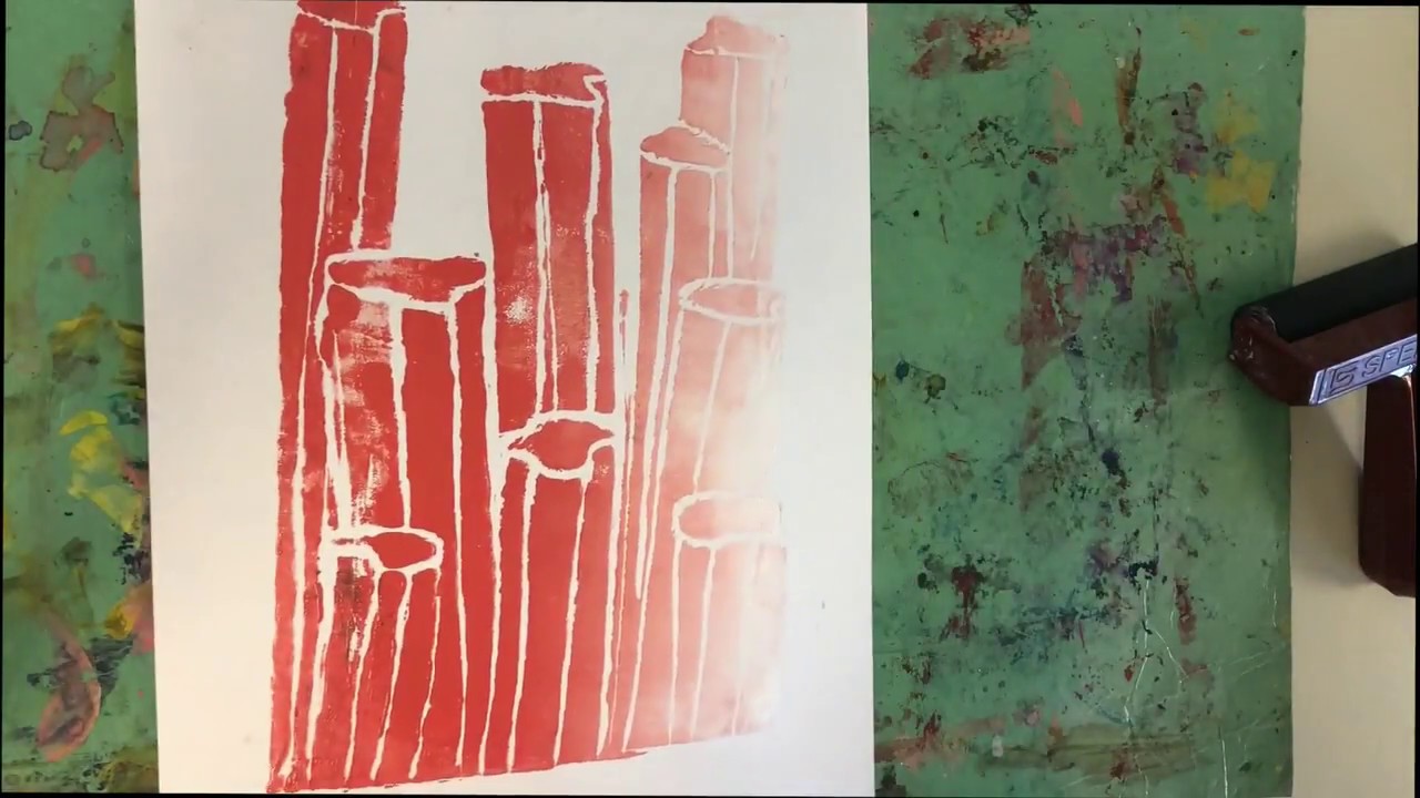 Printmaking: Ombre two colors - YouTube