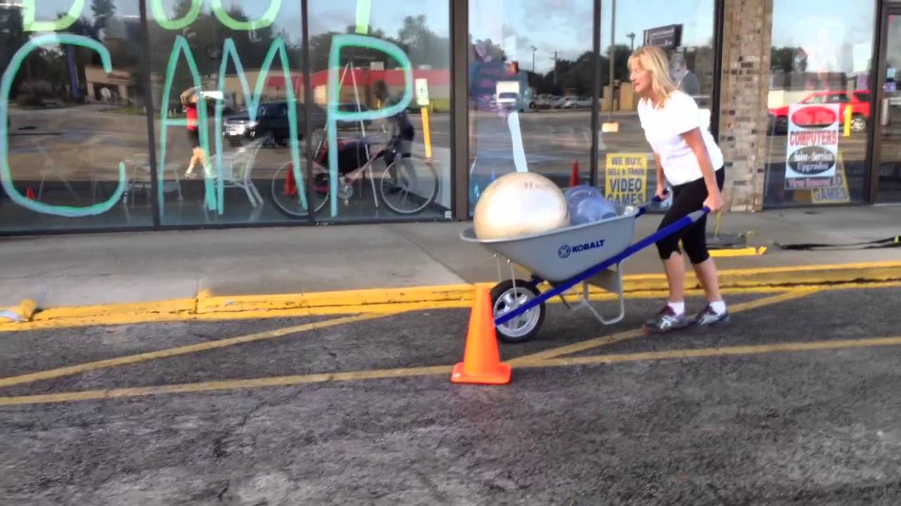 How to lose weight with wheel barrow and sled training - YouTube
