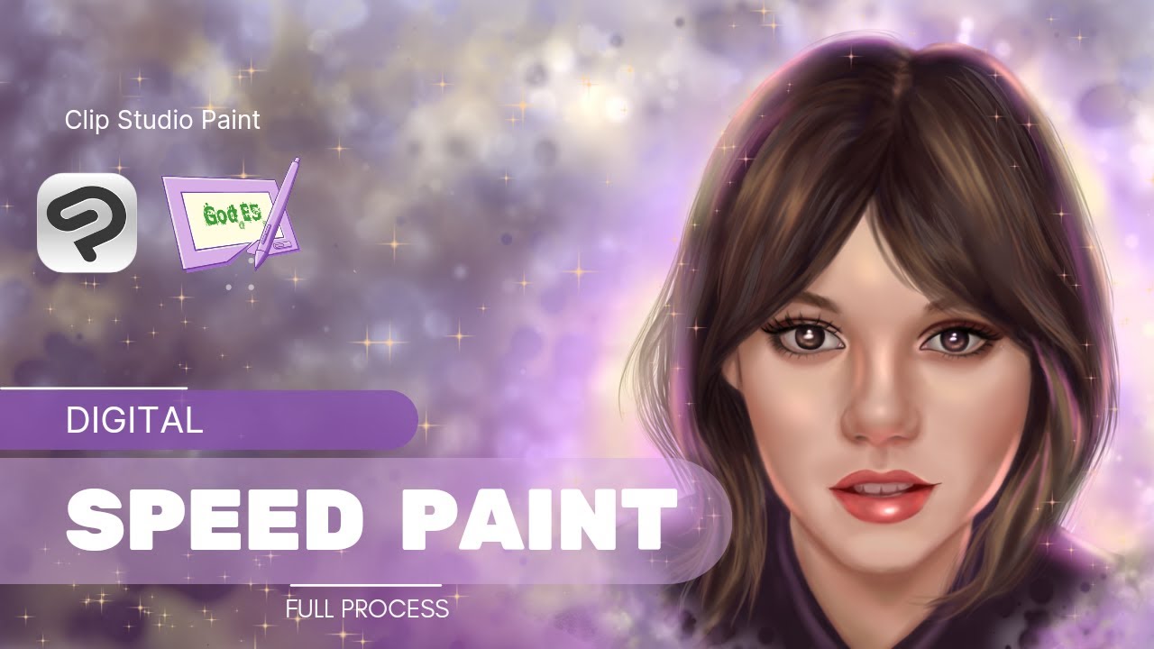 Realistic portrait digital painting step by step process - Speed paint ...
