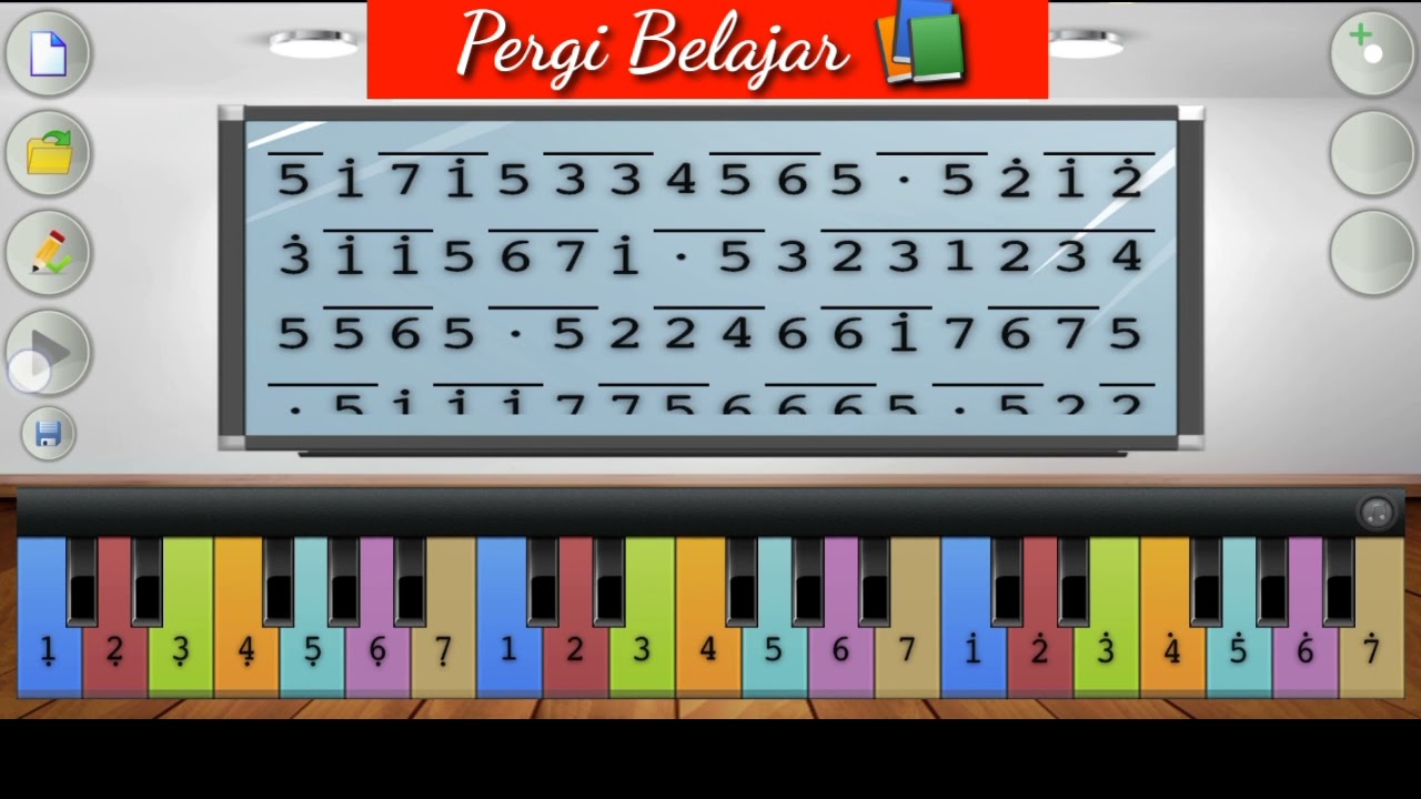 Not Angka Piano + Lirik Lagu Anak : Pergi Belajar ( Belajar Untuk ...